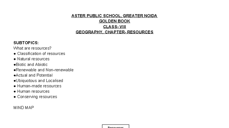 Resources Geography Chapter 1 Class 8 Notes - Studocu