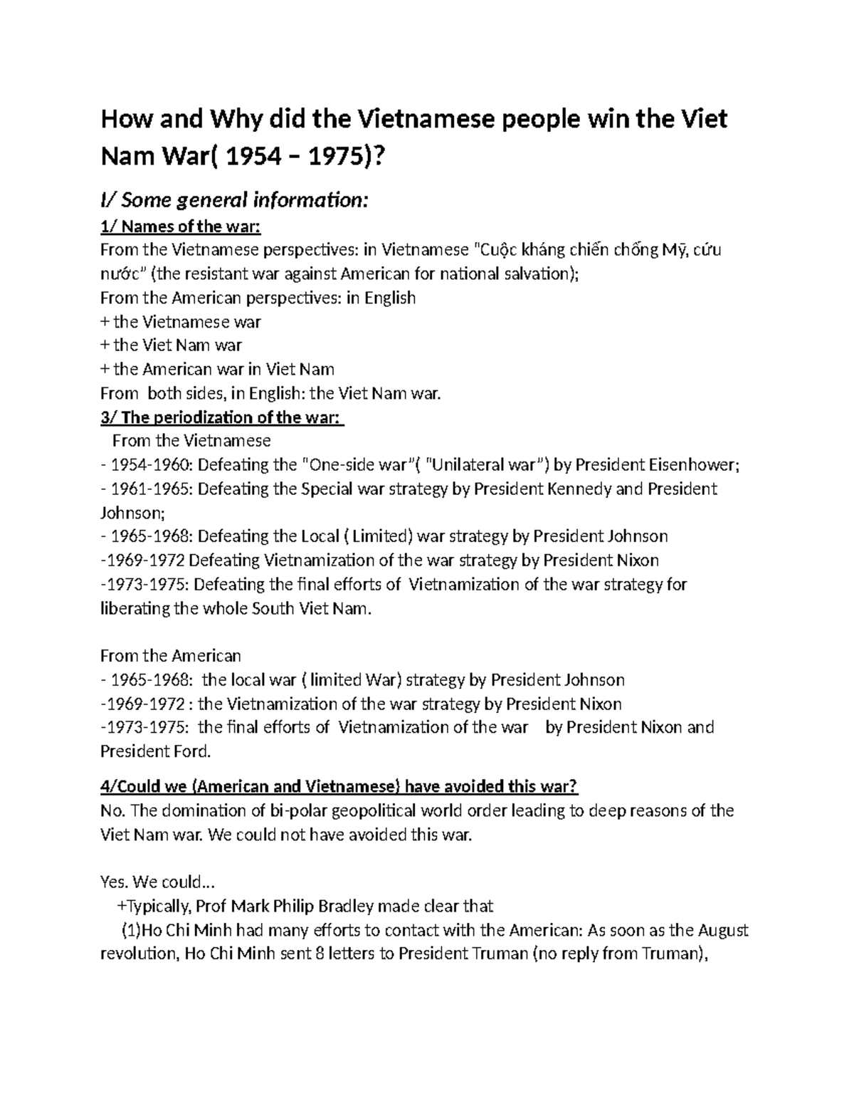 Vietnam War Victory Analysis: Final Exam Notes for USH 301 - Studocu