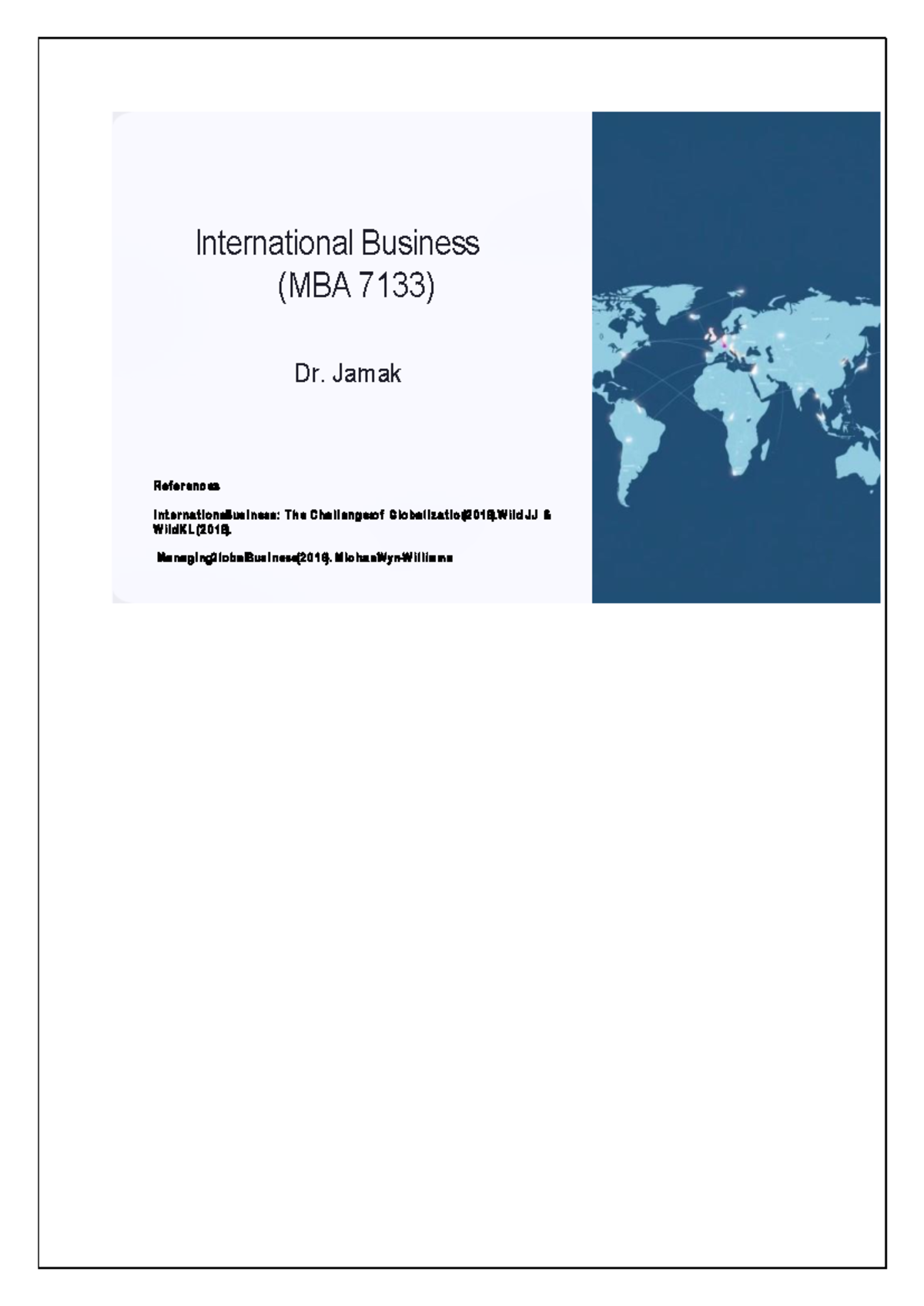 MBA7133 - International Business: Global Expansion Strategies and ...