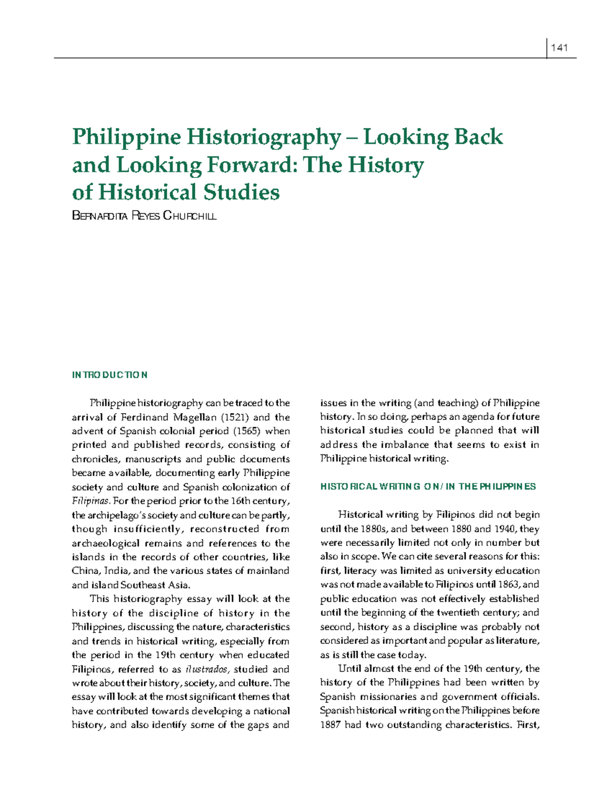 Philippine Historiography: Insights on Historical Studies and Trends ...