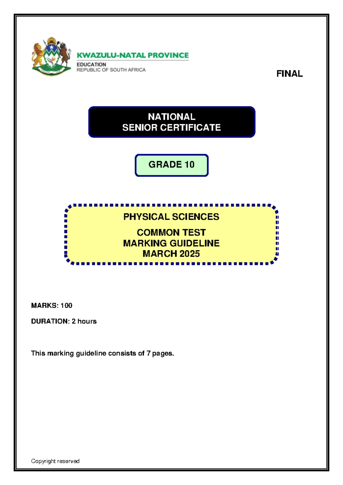 Life Sciences NSC Grade 12 May/June 2024 Paper 1 & Memo Review - Studocu
