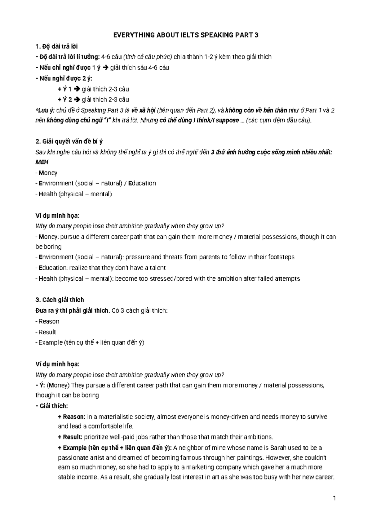 IELTS Speaking Part 3: Comprehensive Guide and Tips - Studocu