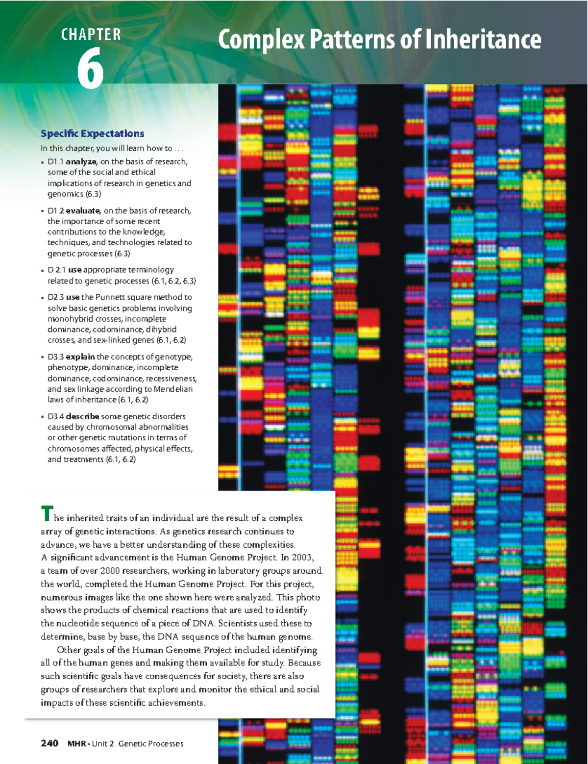 Biology 11 Chapter 6: Complex Patterns of Inheritance Insights - Studocu