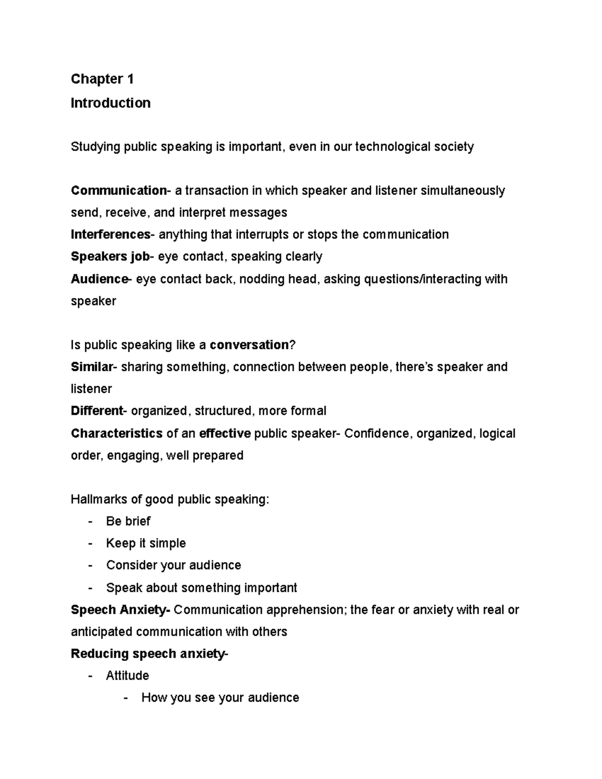 Public Speaking Chapter 1 - Chapter 1 Introduction Studying public ...