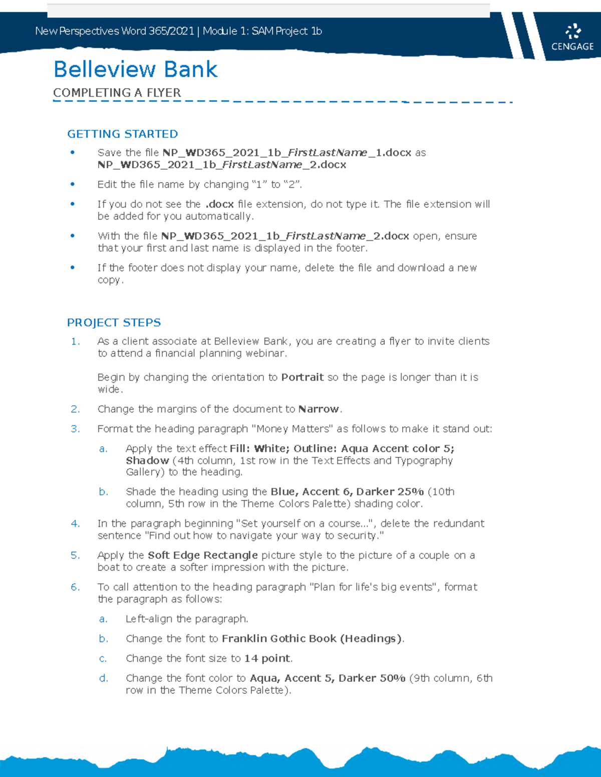 NP WD365 2021 Module 1 SAM Project 1b: Flyer Creation Instructions ...