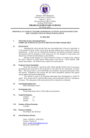 Accomplishment IGP - sample narrative report - Republic of the ...