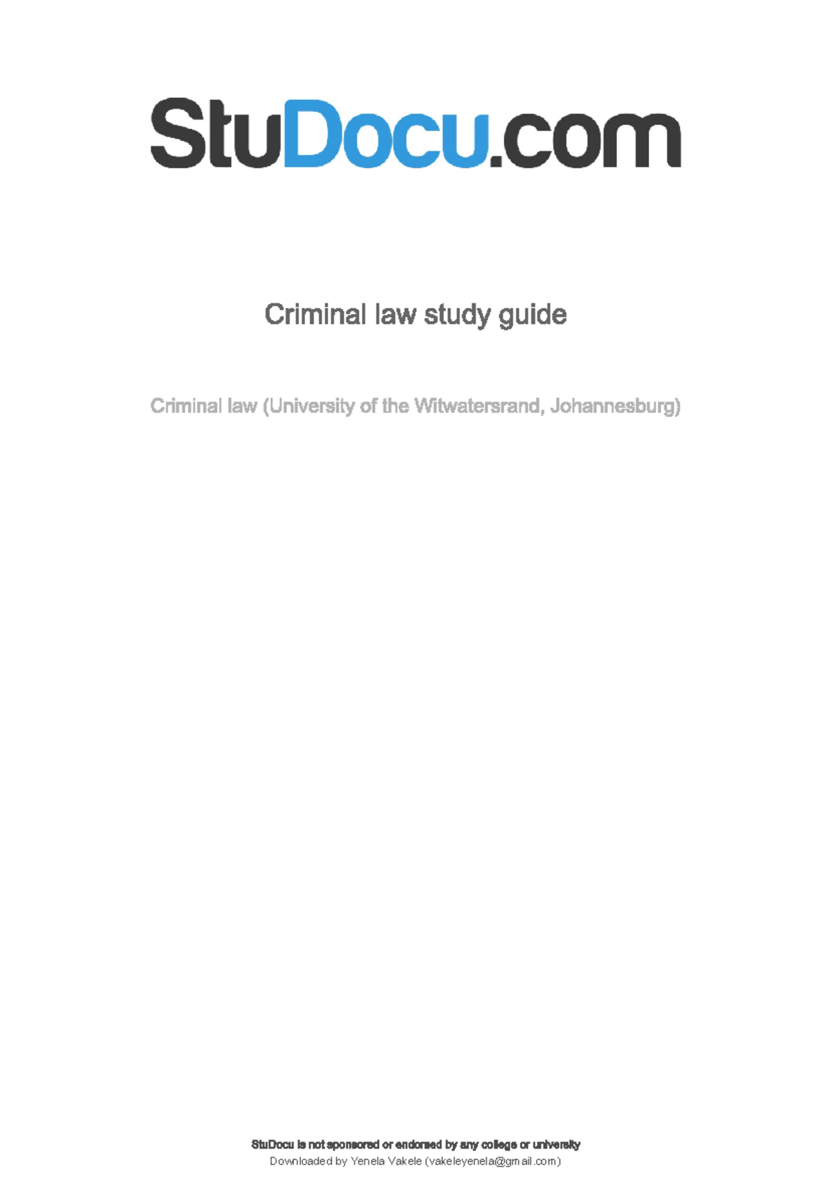 Criminal law study guide - LCL 212E - Studocu