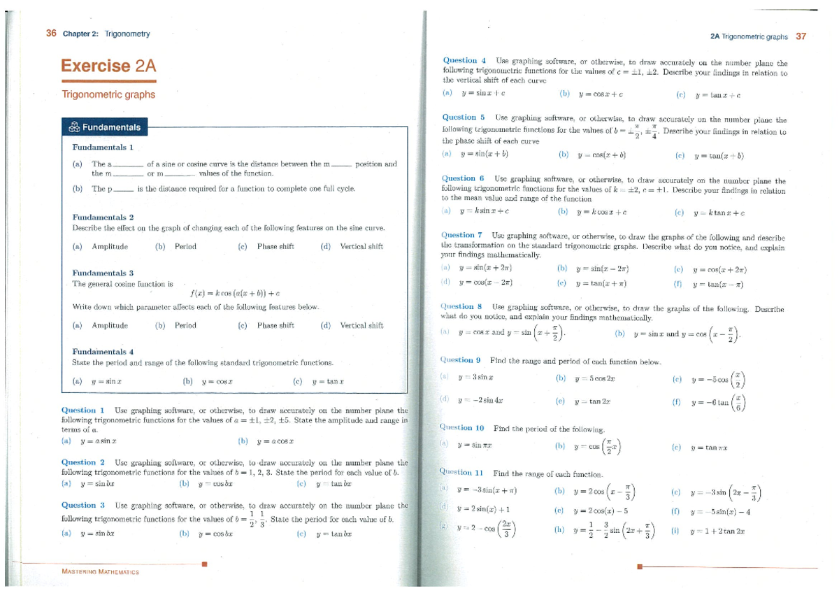 Chpt 2: Trigonometry 2A - Exploring Trigonometric Graphs and ...