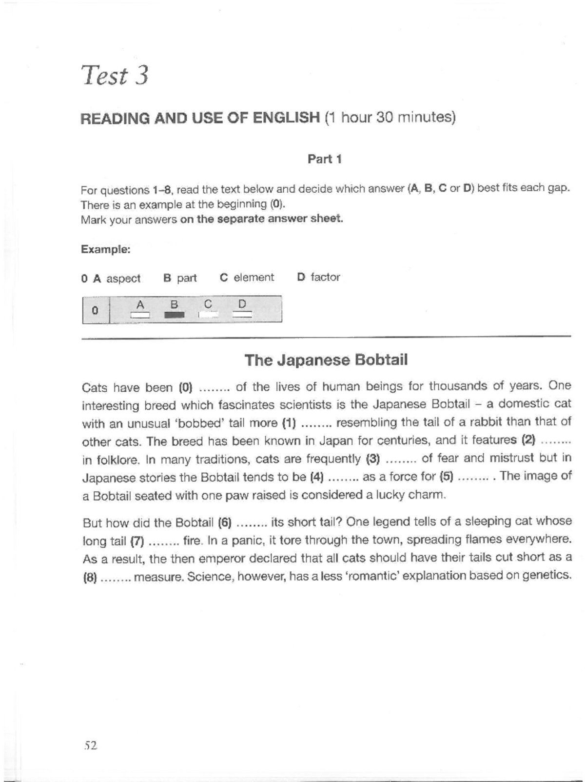 T3 - Test 3: Reading and Use of English Practice - Studocu