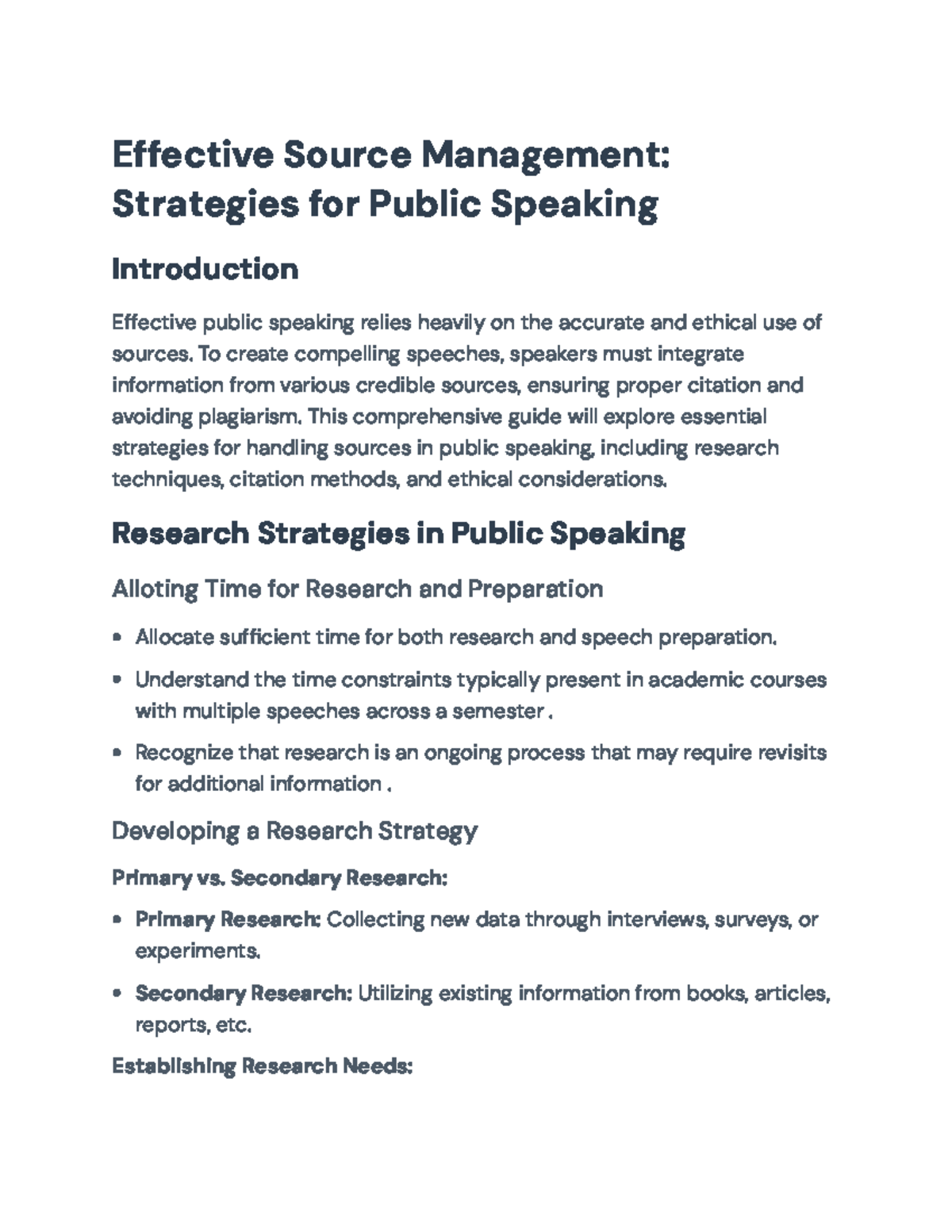 Effective Source Management Strategies for Public Speaking Guide ...