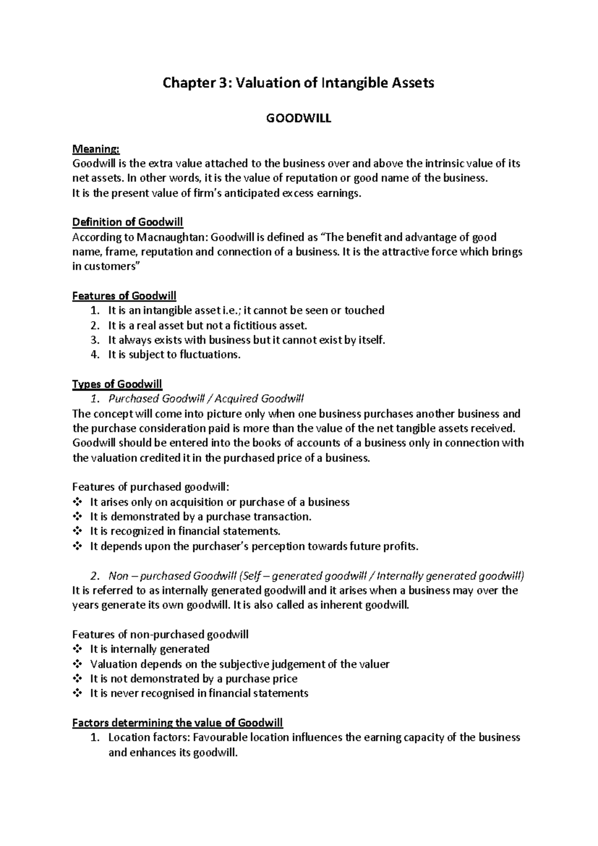 Corporate Accounting - Chapter 3: Valuation of Intangible Assets and ...