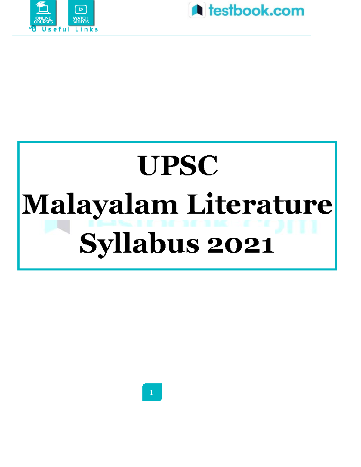 UPSC Malayalam Literature Syllabus & Exam Pattern Overview - Studocu