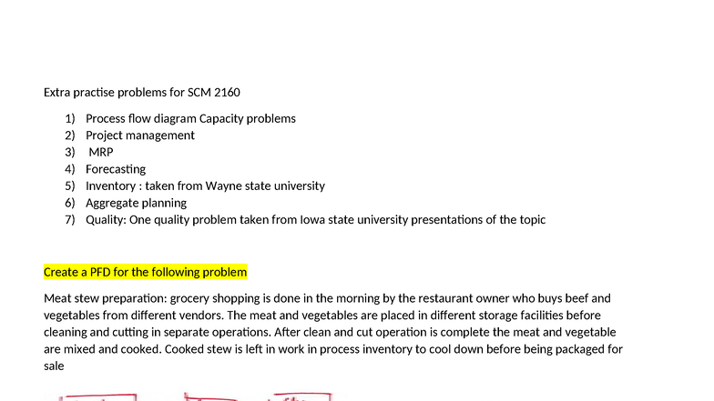 Extra Practice Problems and Solutions for SCM 2160 - Studocu