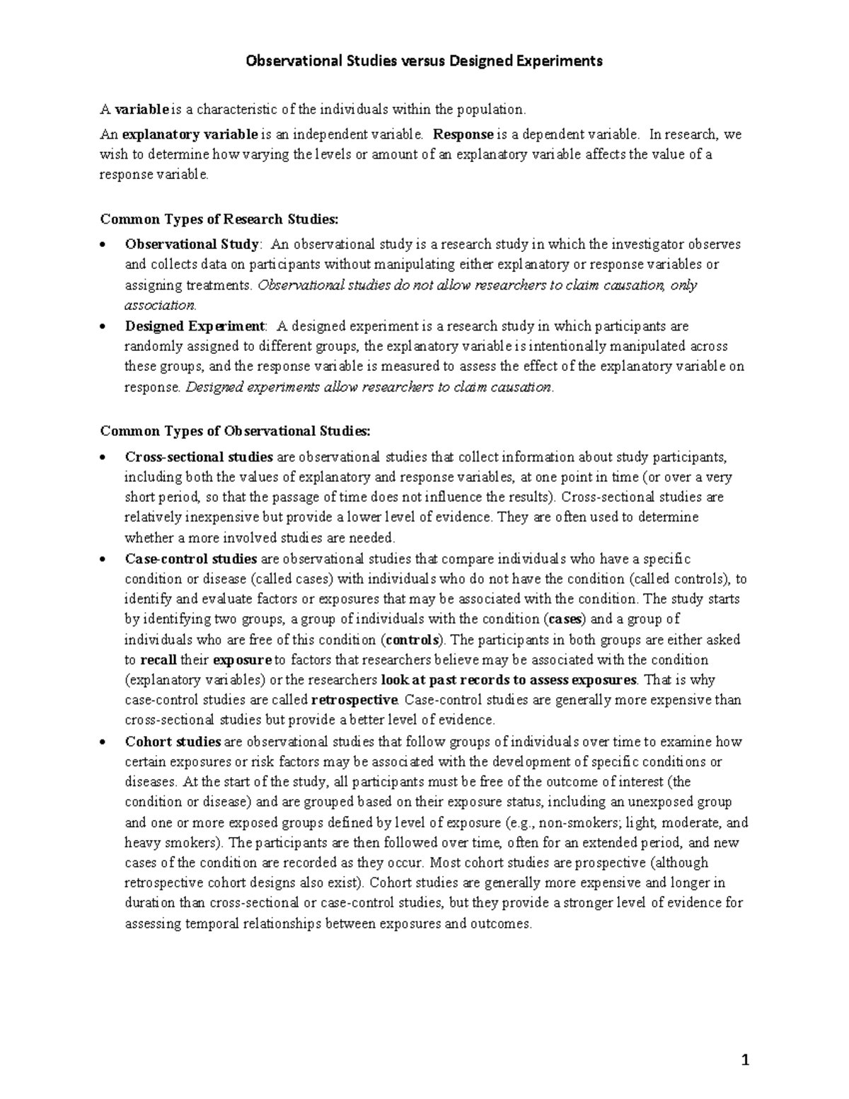 Observational Studies vs. Designed Experiments: A Comprehensive Guide ...