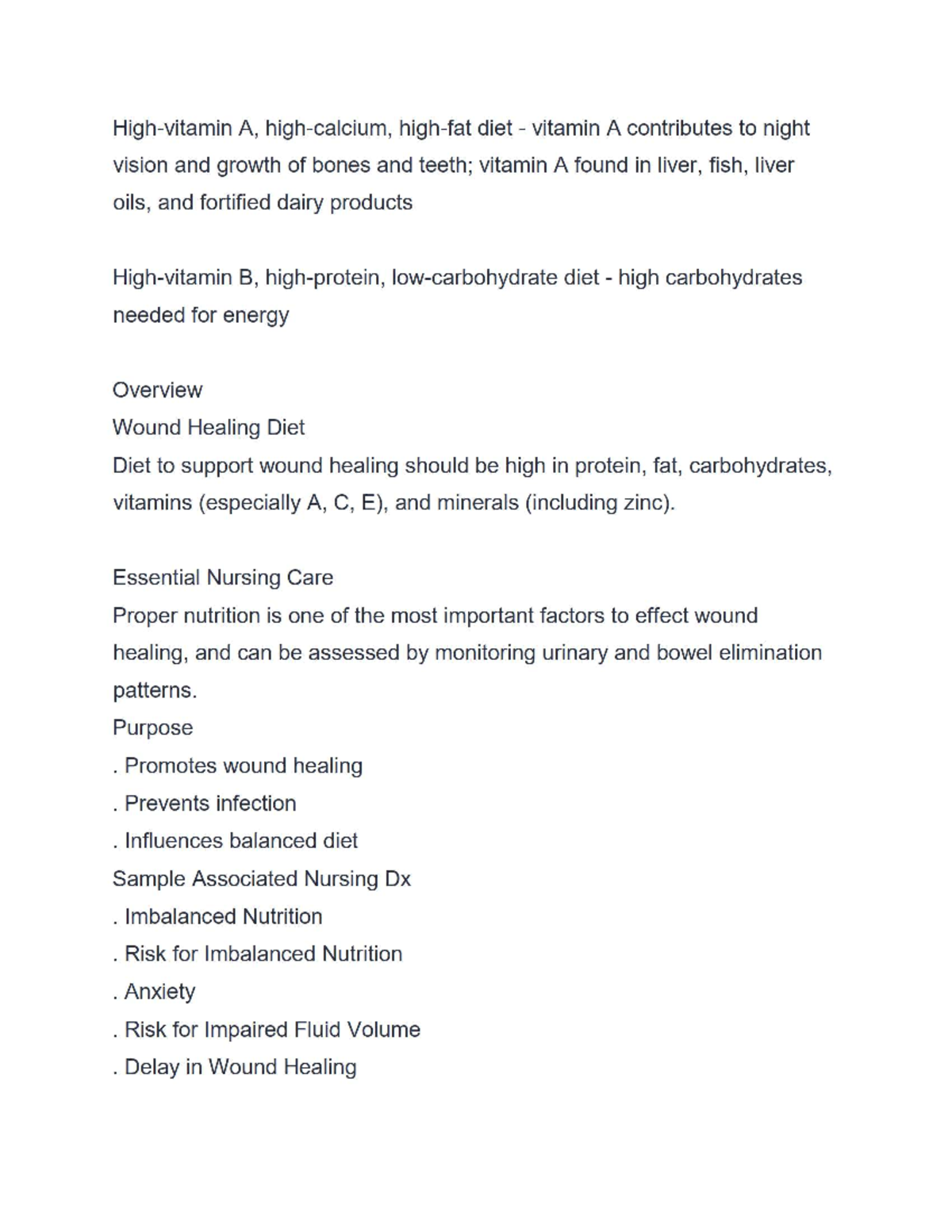 Kaplan Fundament-2: Nutrition for Wound Healing and Vitamin A Benefits ...