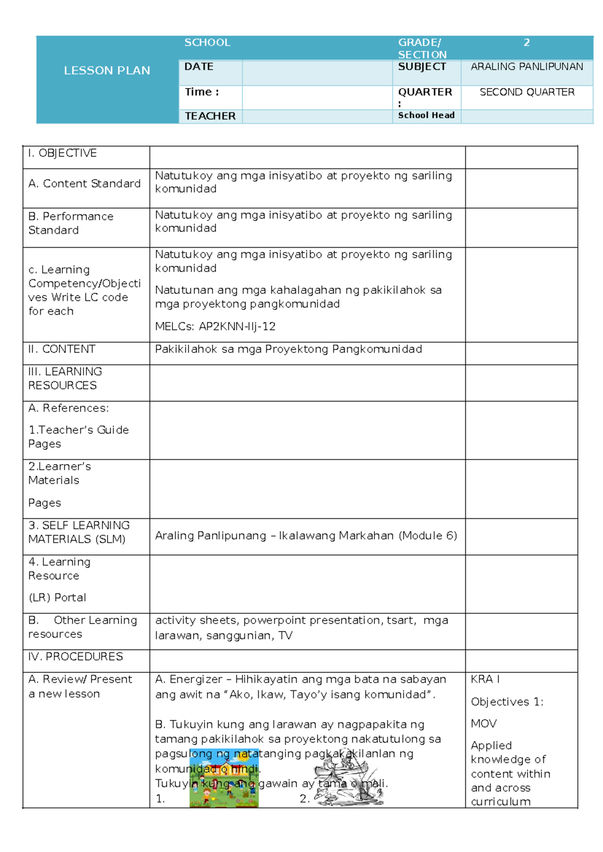 COT DLP AP 2ND Quarter: Araling Panlipunan Lesson Plan - Studocu