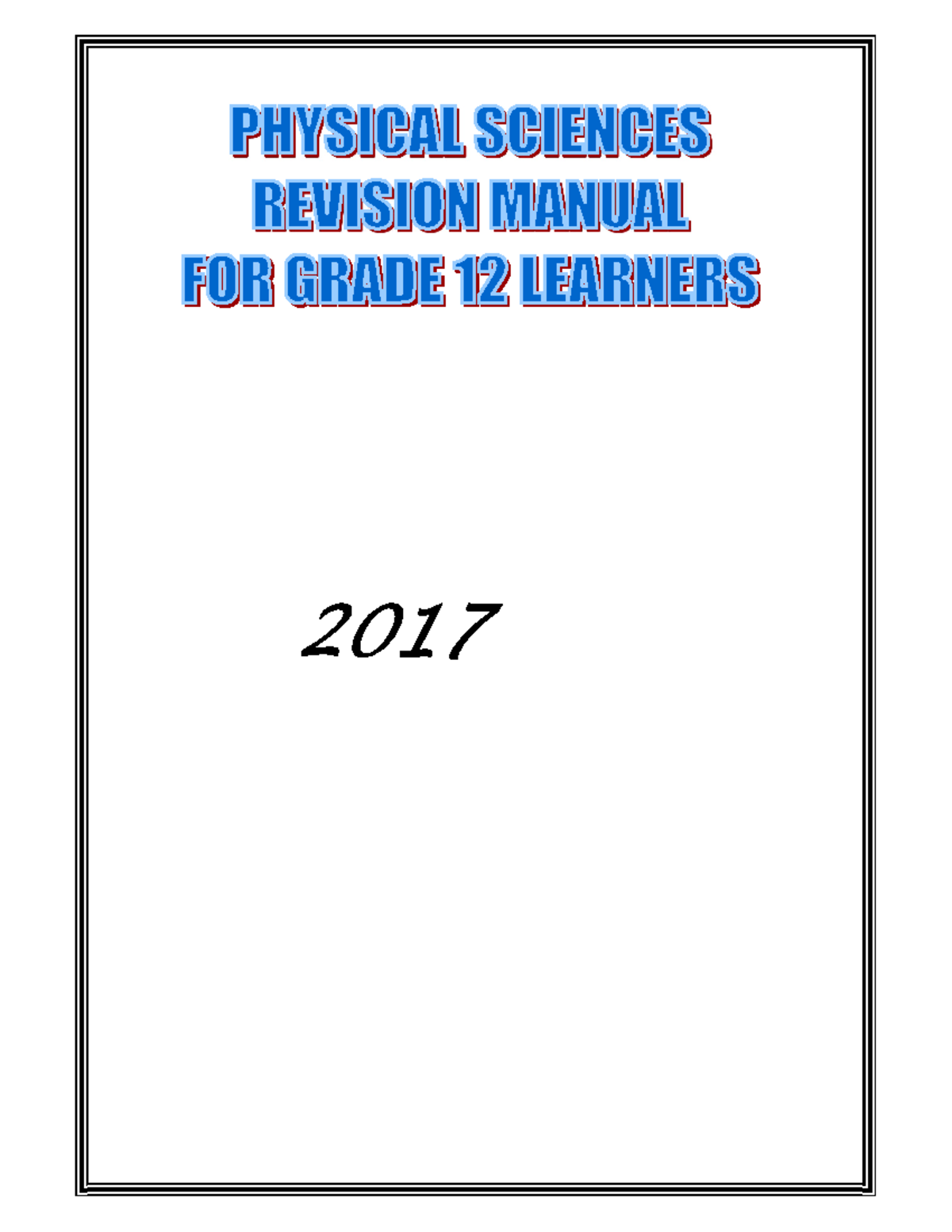 Grade 12 Physical Sciences Revision Notes (2017) – Easy Scoring Tips ...