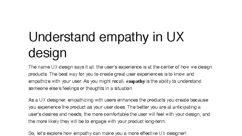 Empathy in UX Design: Enhancing User Experience through Understanding ...
