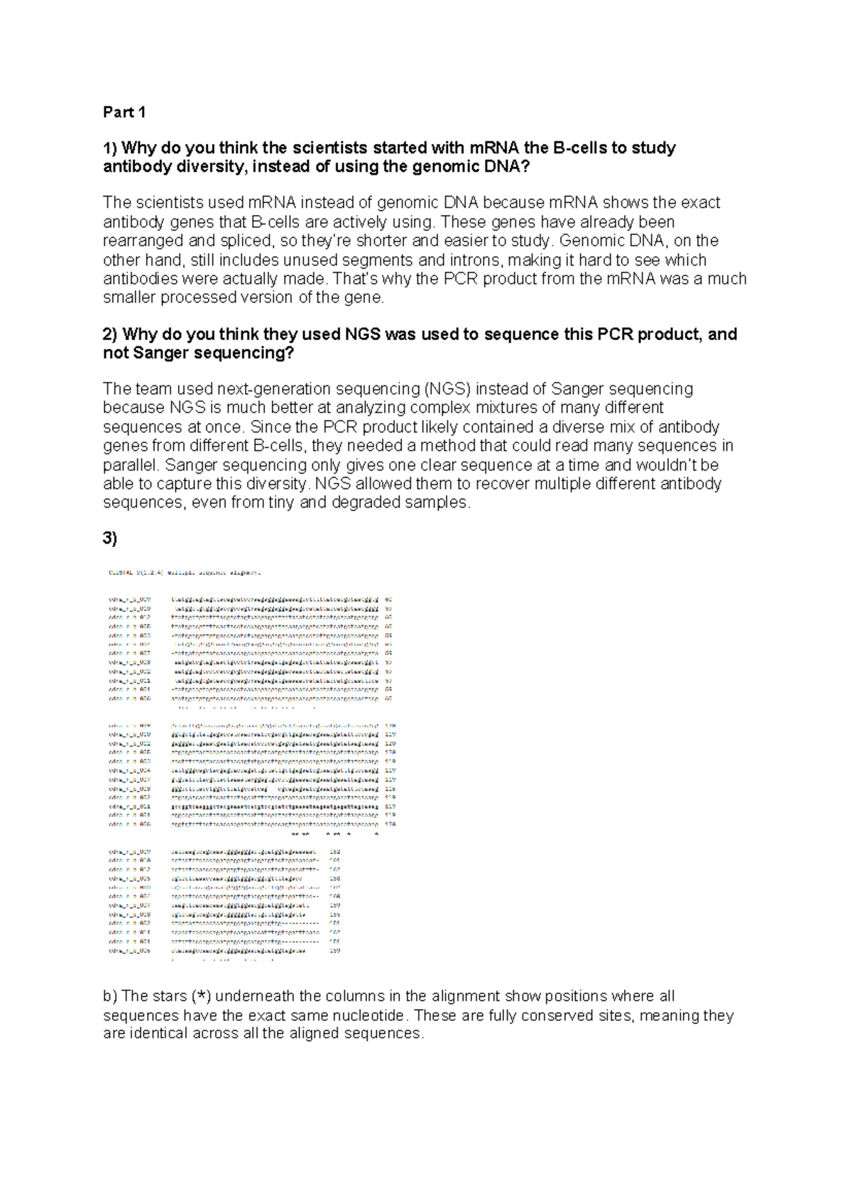 B1190 Workshop 4: mRNA, NGS, and Antibody Diversity Analysis - Studocu