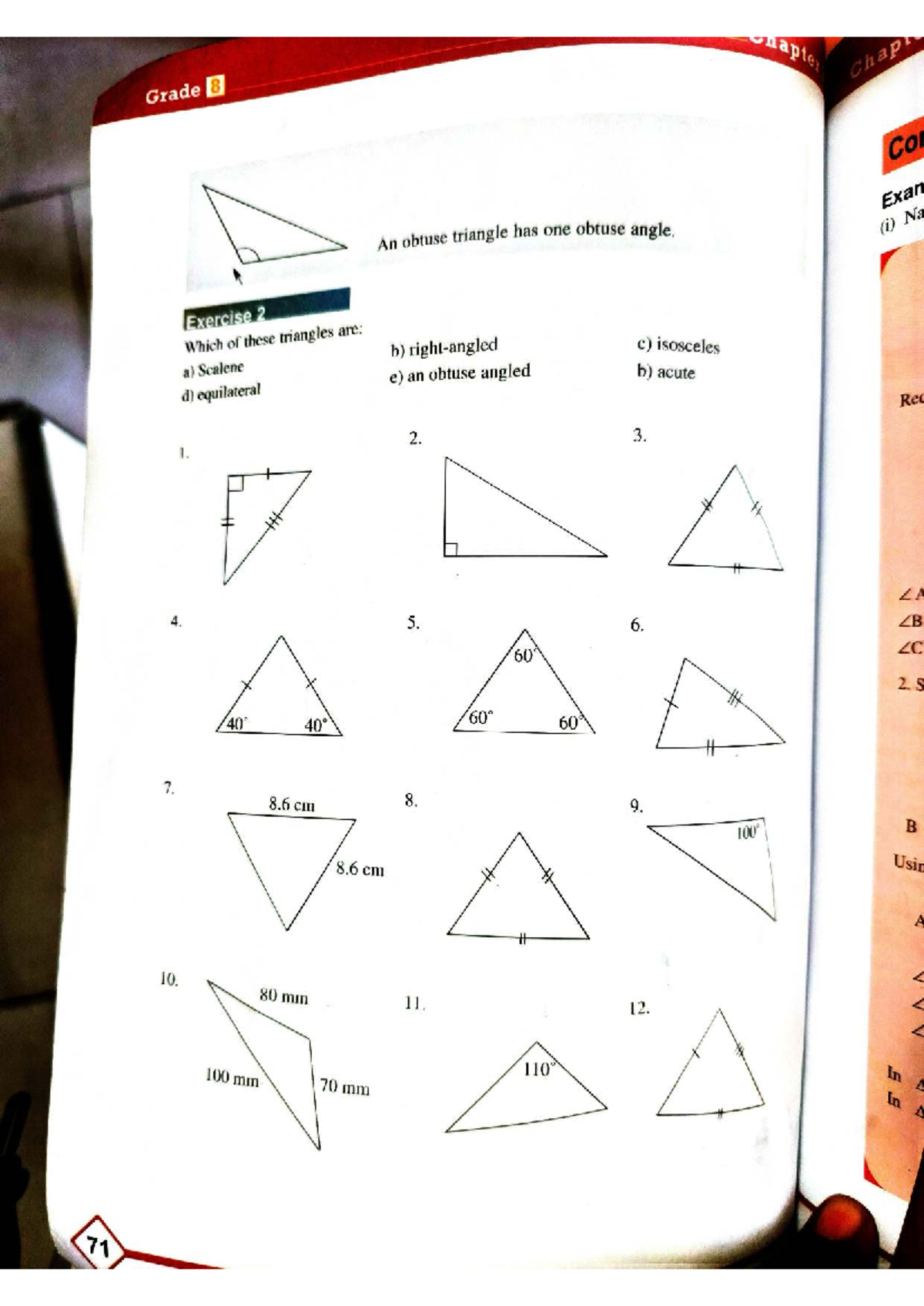 Grade 8 C - Triangles: Identifying Types and Solutions - Studocu