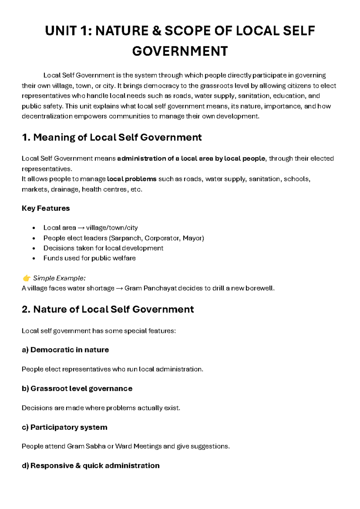 Local Self Government: Nature, Scope, and Historical Evolution - LSG ...