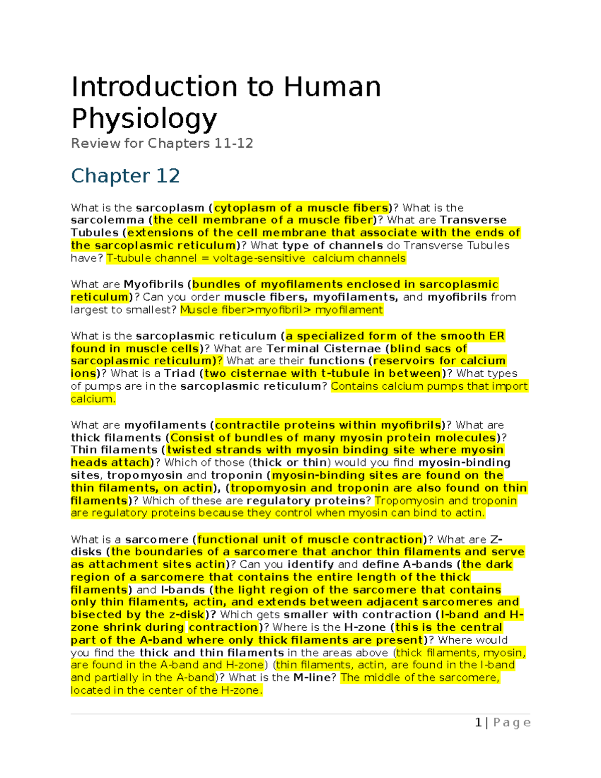 Week 7 Study Guide: Human Physiology Review for Chapter 12 - Studocu