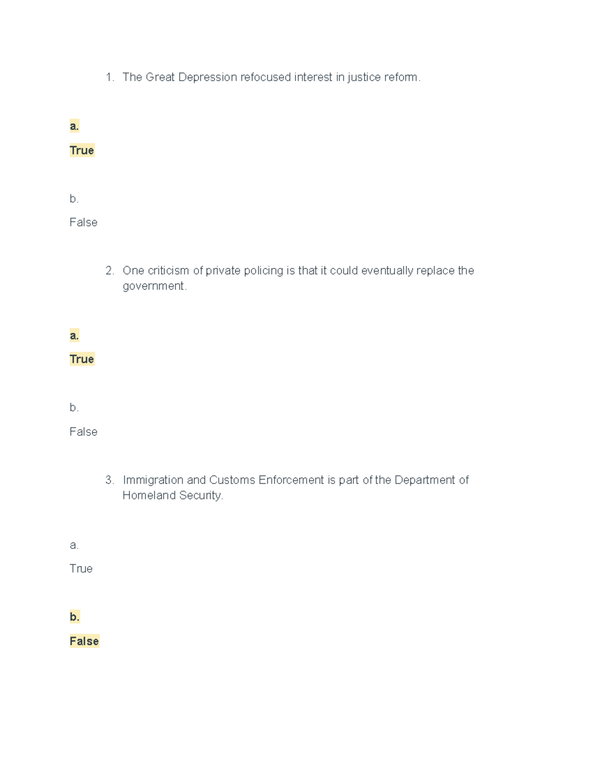Criminal Justice Chapter 5: Key Concepts and True/False Questions - Studocu