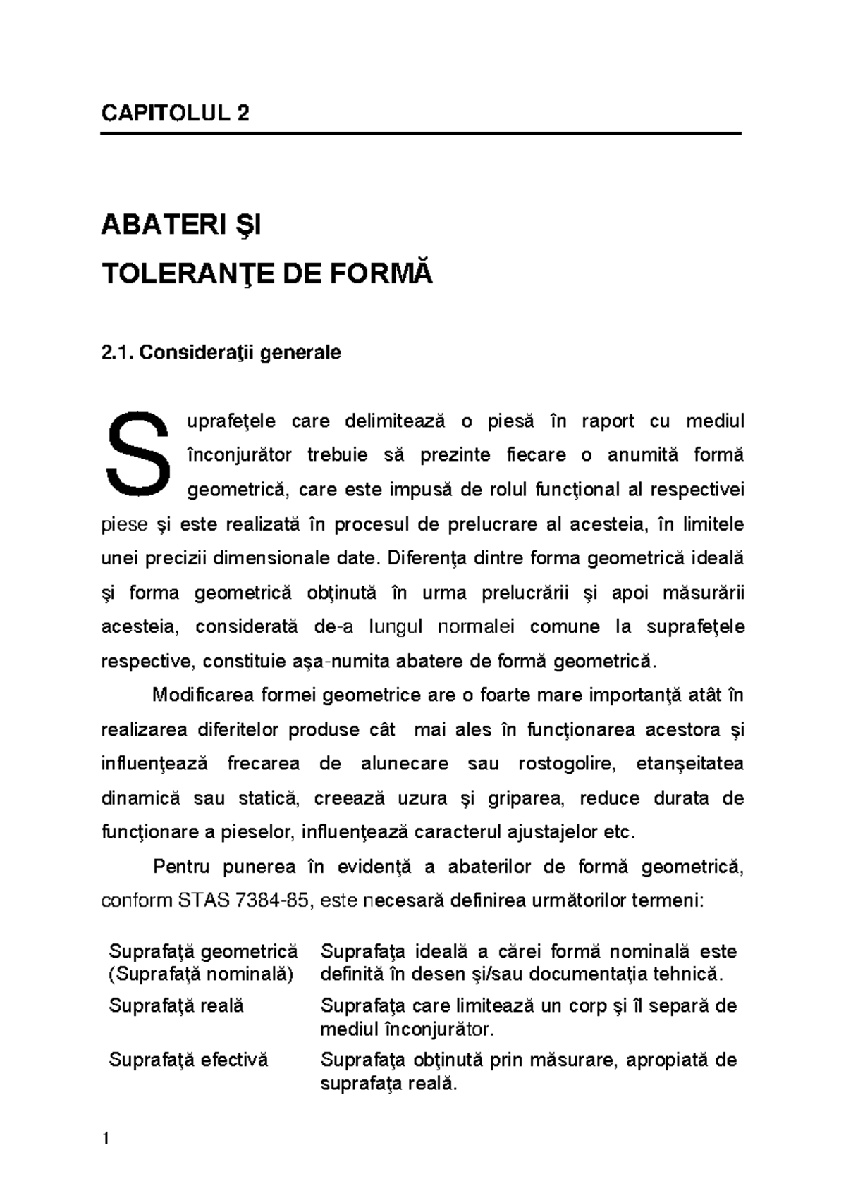 2 Tolerante de forma - Lecture notes 2 - CAPITOLUL 2 ABATERI DE 2 ...