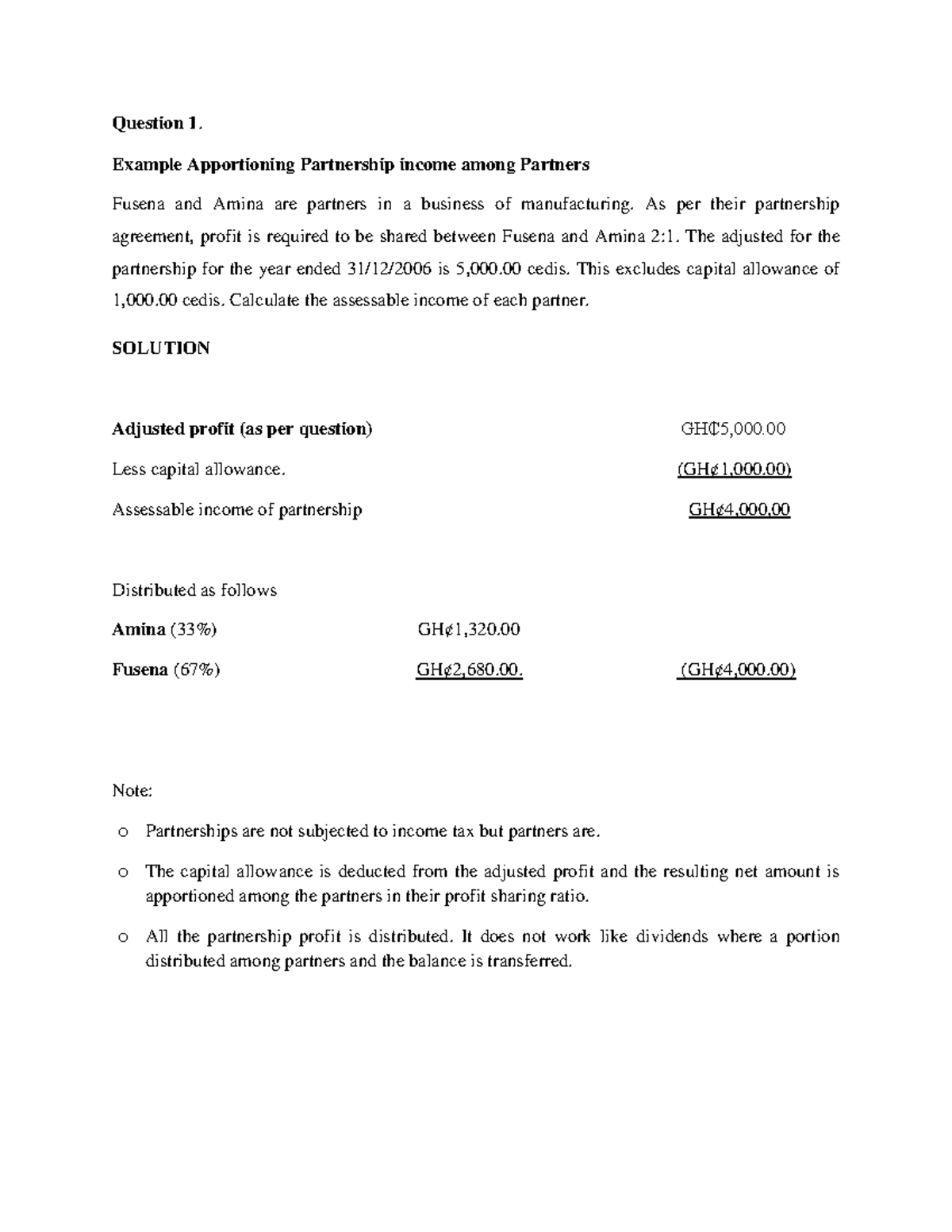Taxation 1: Partnership Income Apportioning & Assessable Income ...