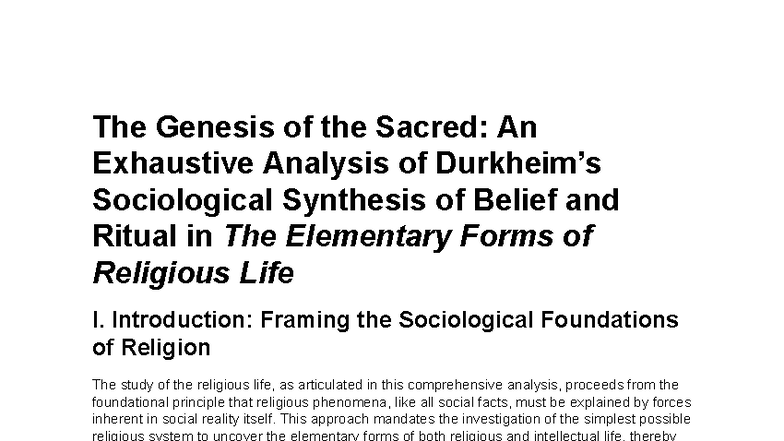 Durkheim's Totemism and Piacular Rites: A Sociological Analysis - Studocu