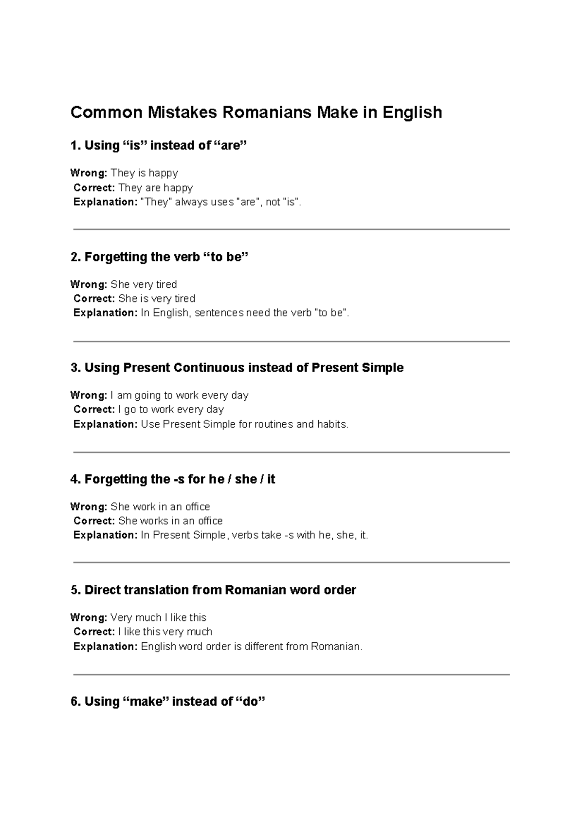 Common Mistakes Romanians Make in English: A Guide to Correct Usage ...