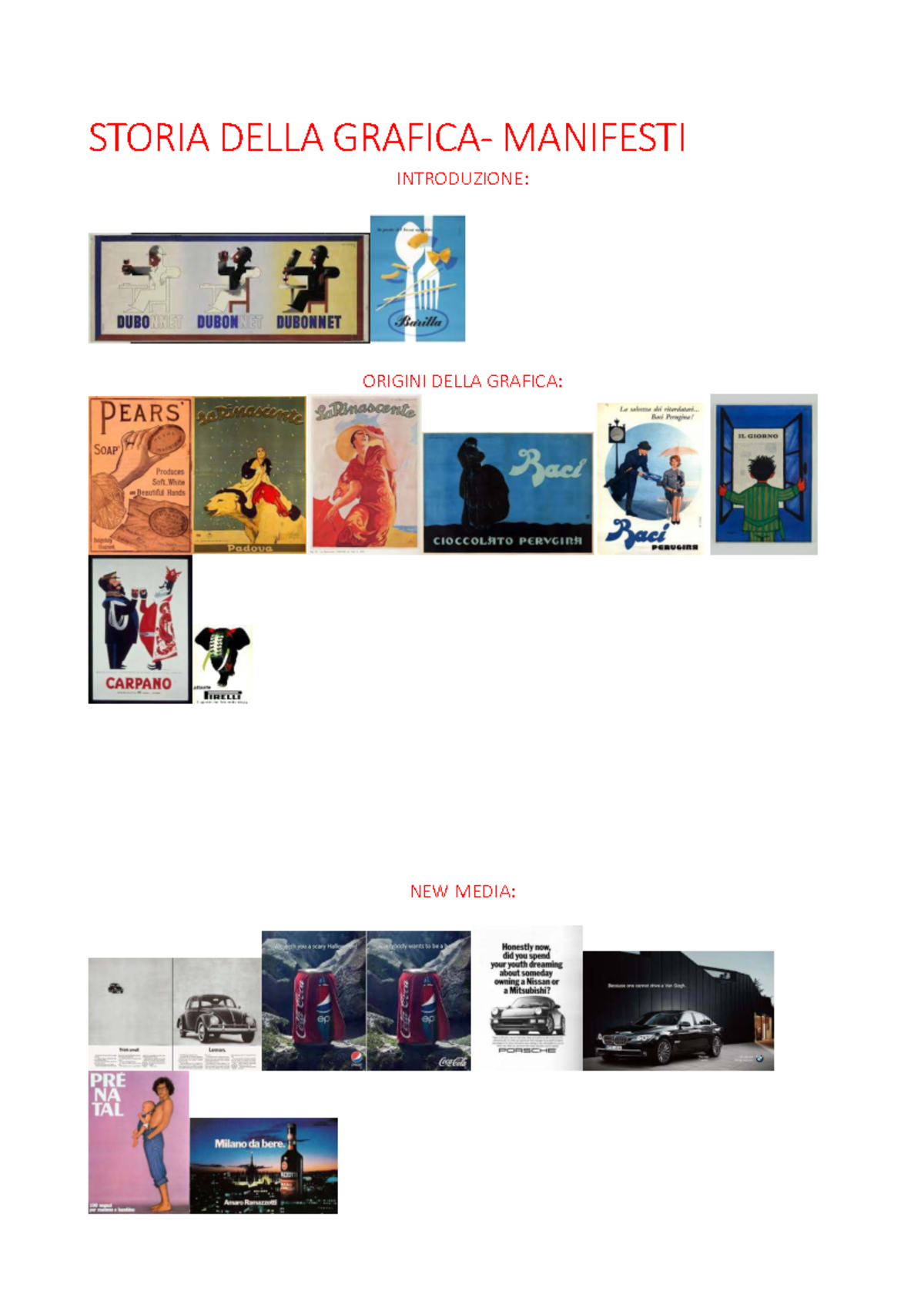 Manifesti: Storia della Grafica e Nuovi Media - Studocu