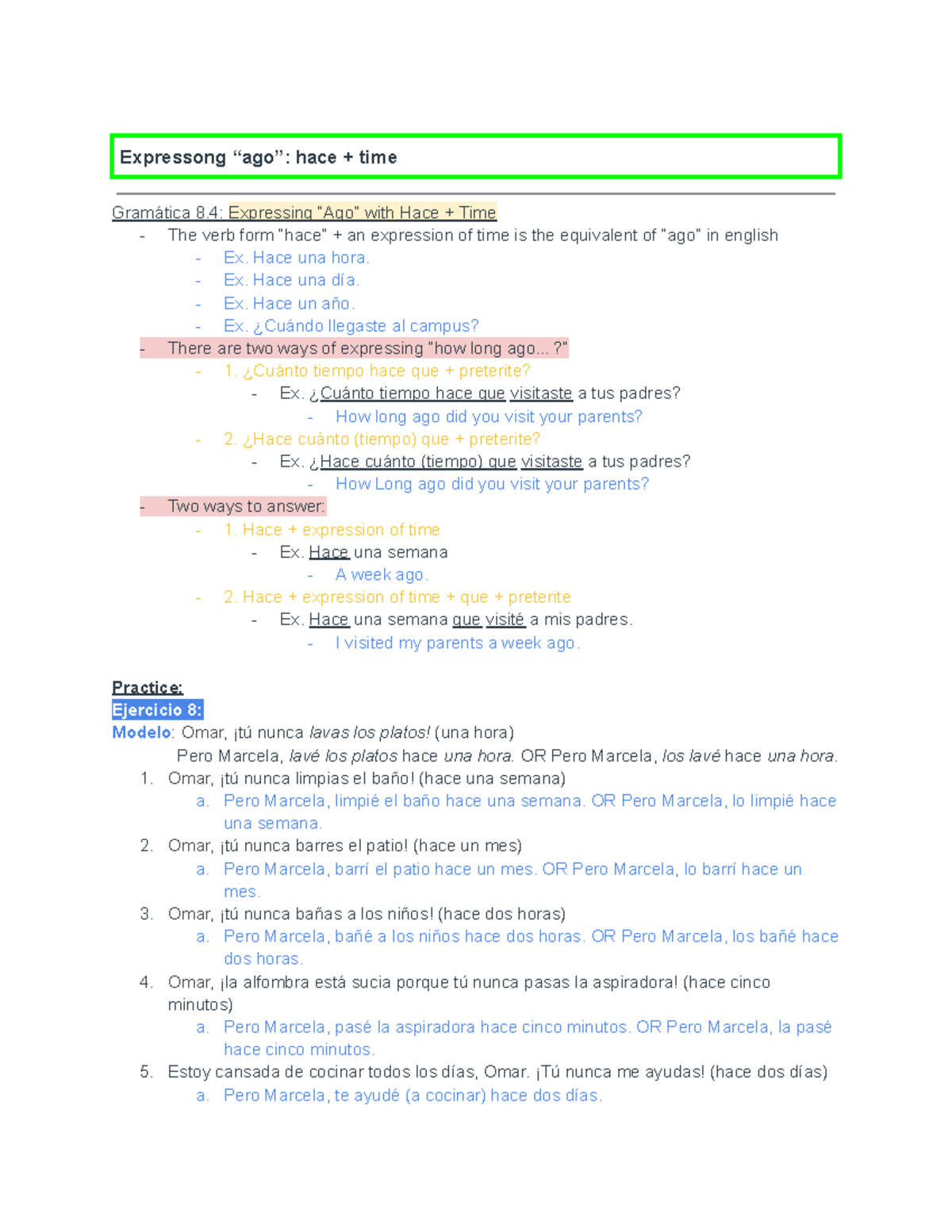 Gramática 8.4 Expressing ago hace + time-2 - Deprecated API usage: The ...