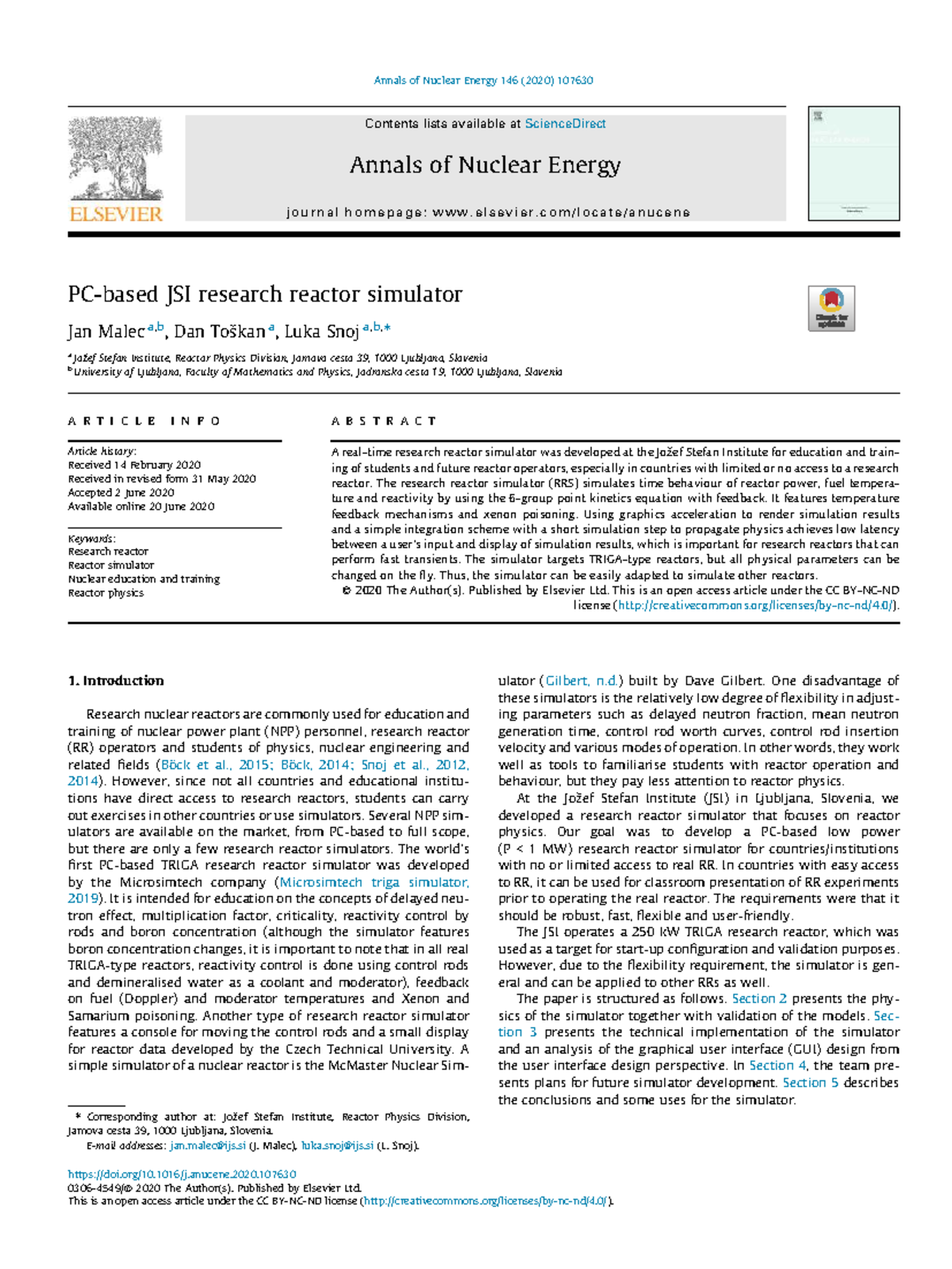 Research Reactor Simulator Development at JSI: A Comprehensive Overview ...