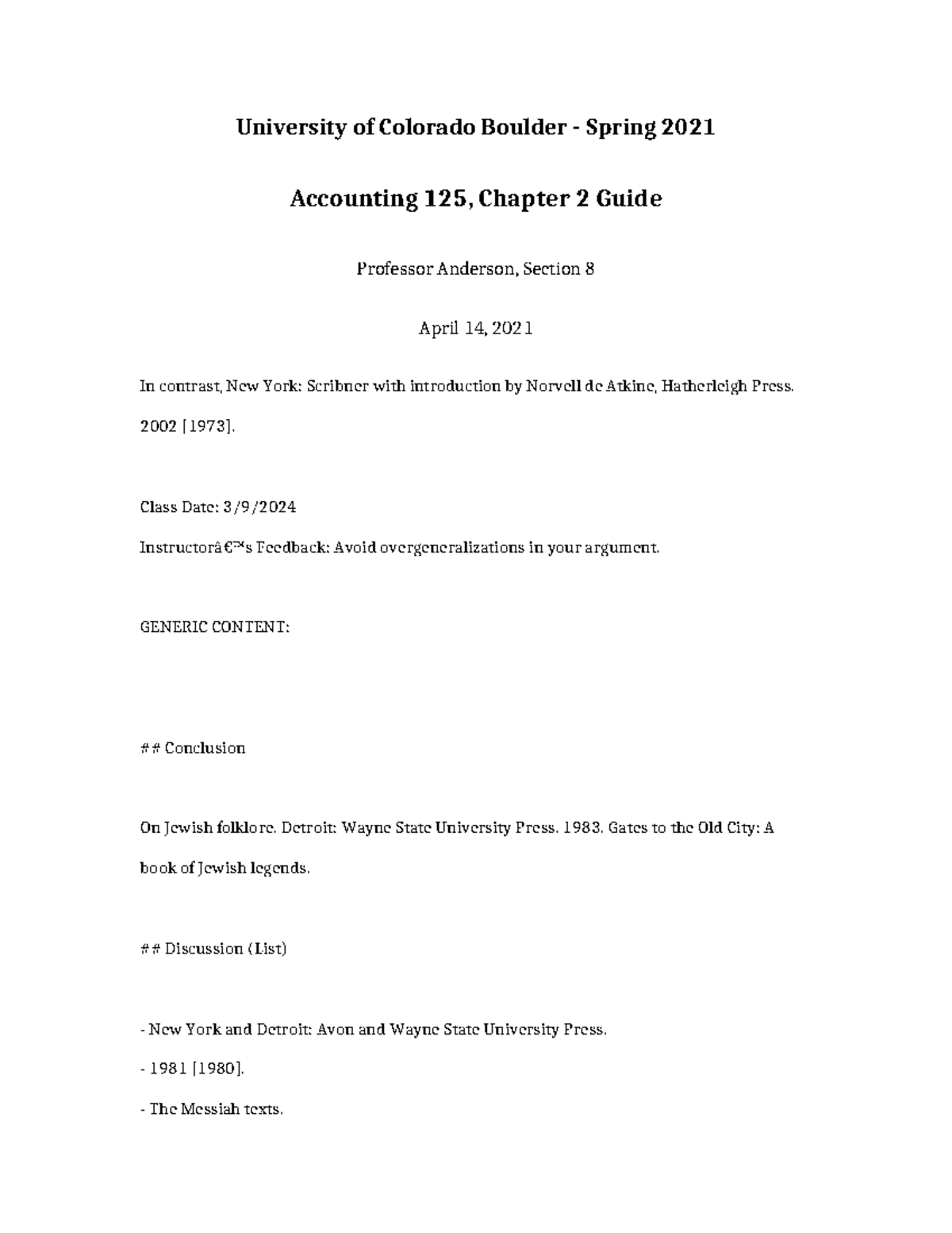Accounting 125: Chapter 2 Study Guide for Spring 2021 - Studocu