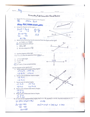 Key to Quadrilaterals & Trapezoids - Answer Key (MAT 101) - Studocu