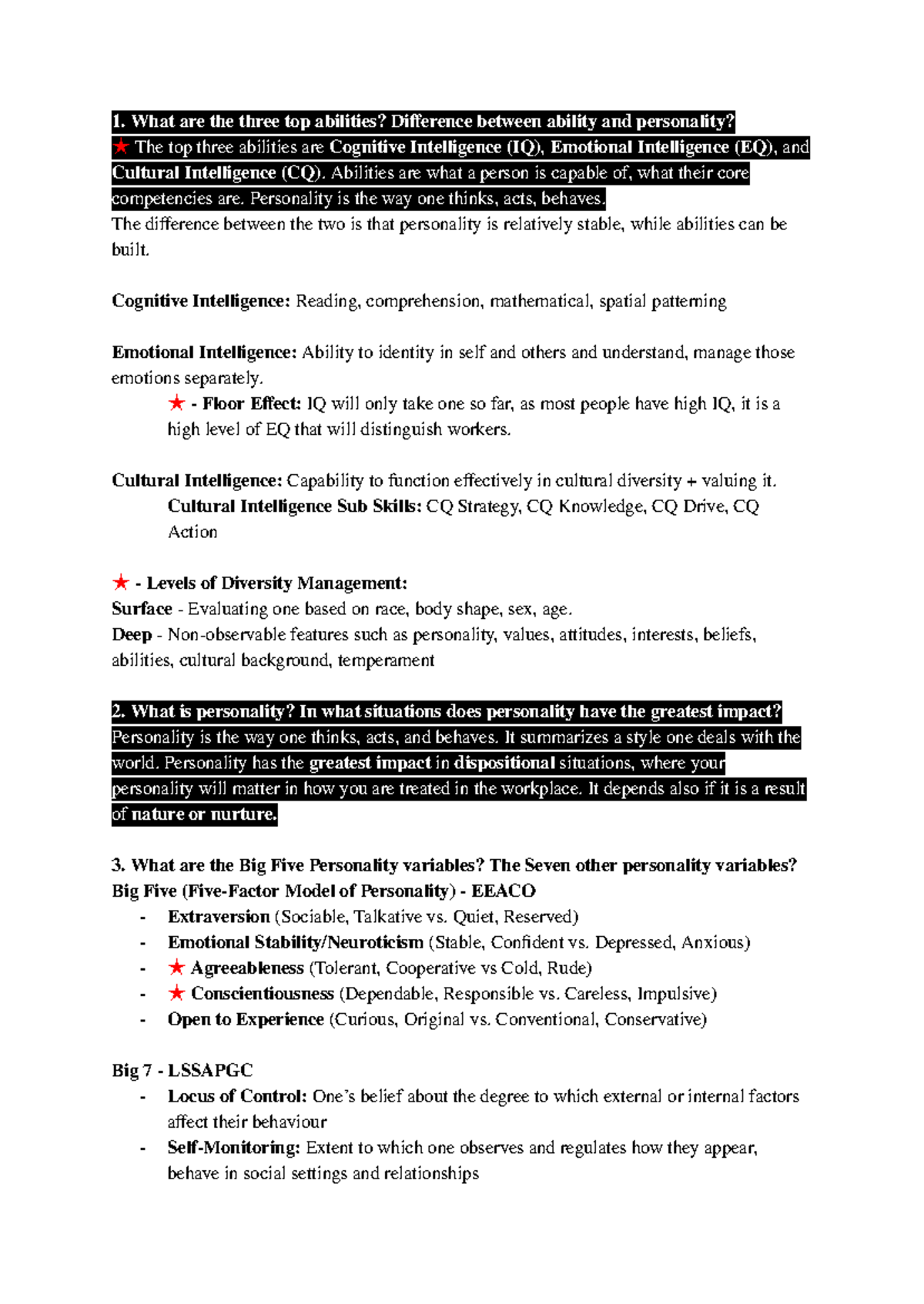 Understanding Abilities, Personality, Values & Attitudes in OB (PSY101 ...