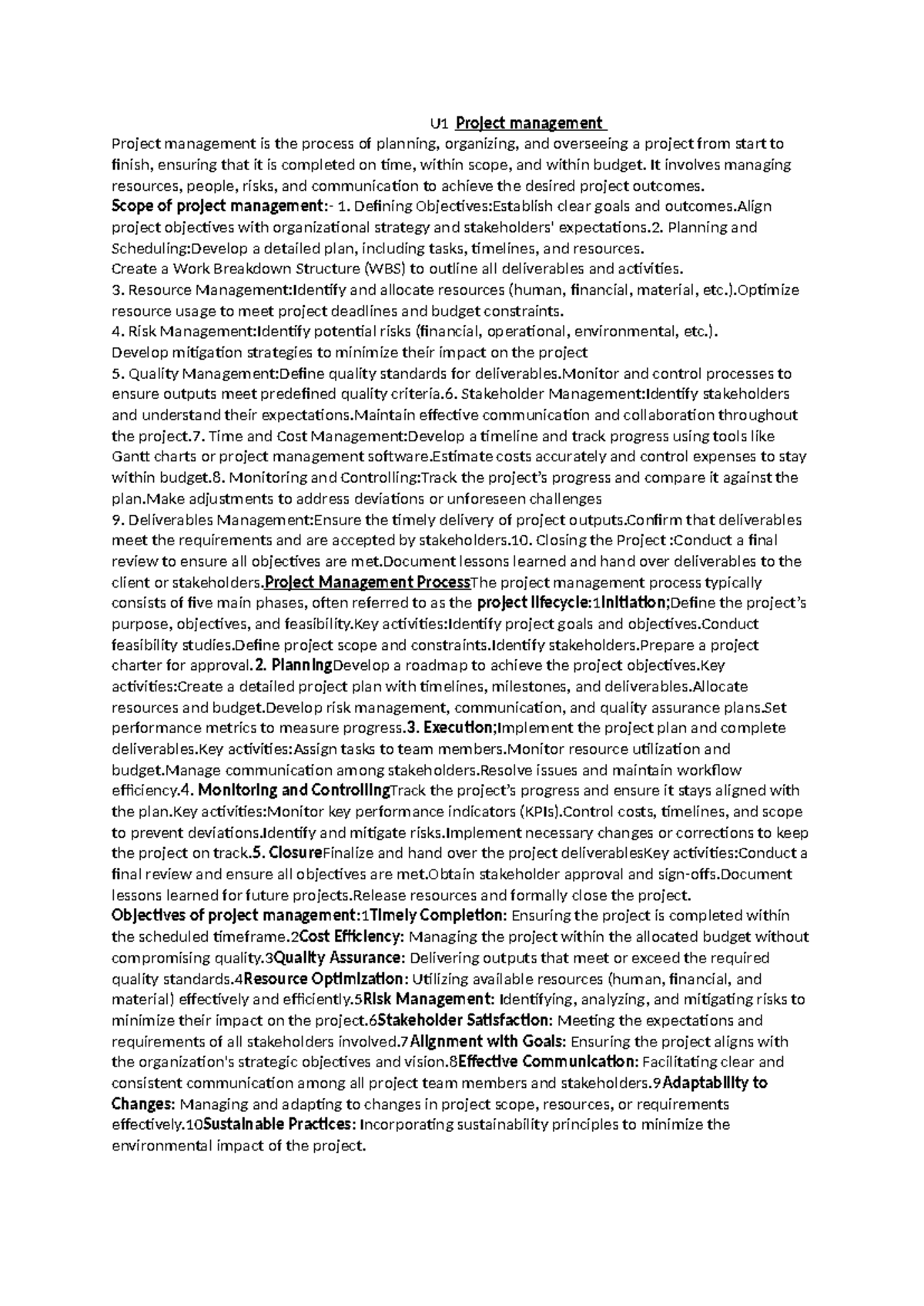 U1 Project Management: Comprehensive Guide to Effective Project ...