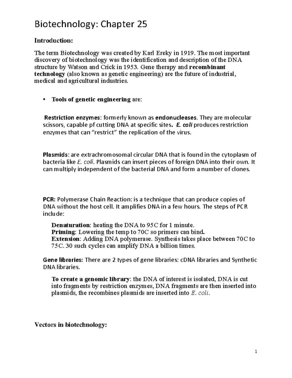 Biotechnology: Chapter 25 - Key Concepts and Applications - Studocu