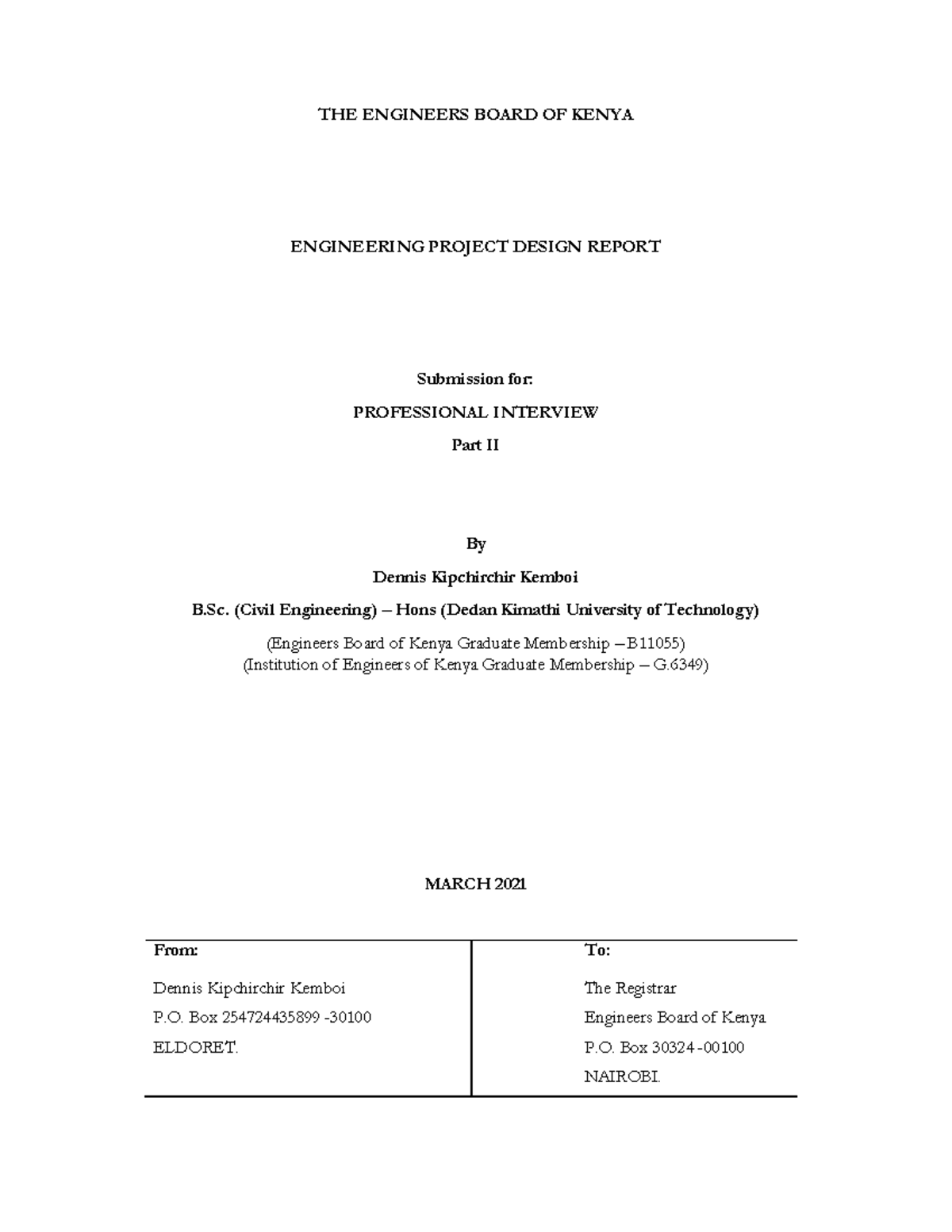 Part II - C738 Engineering Project Design Report for Professional ...