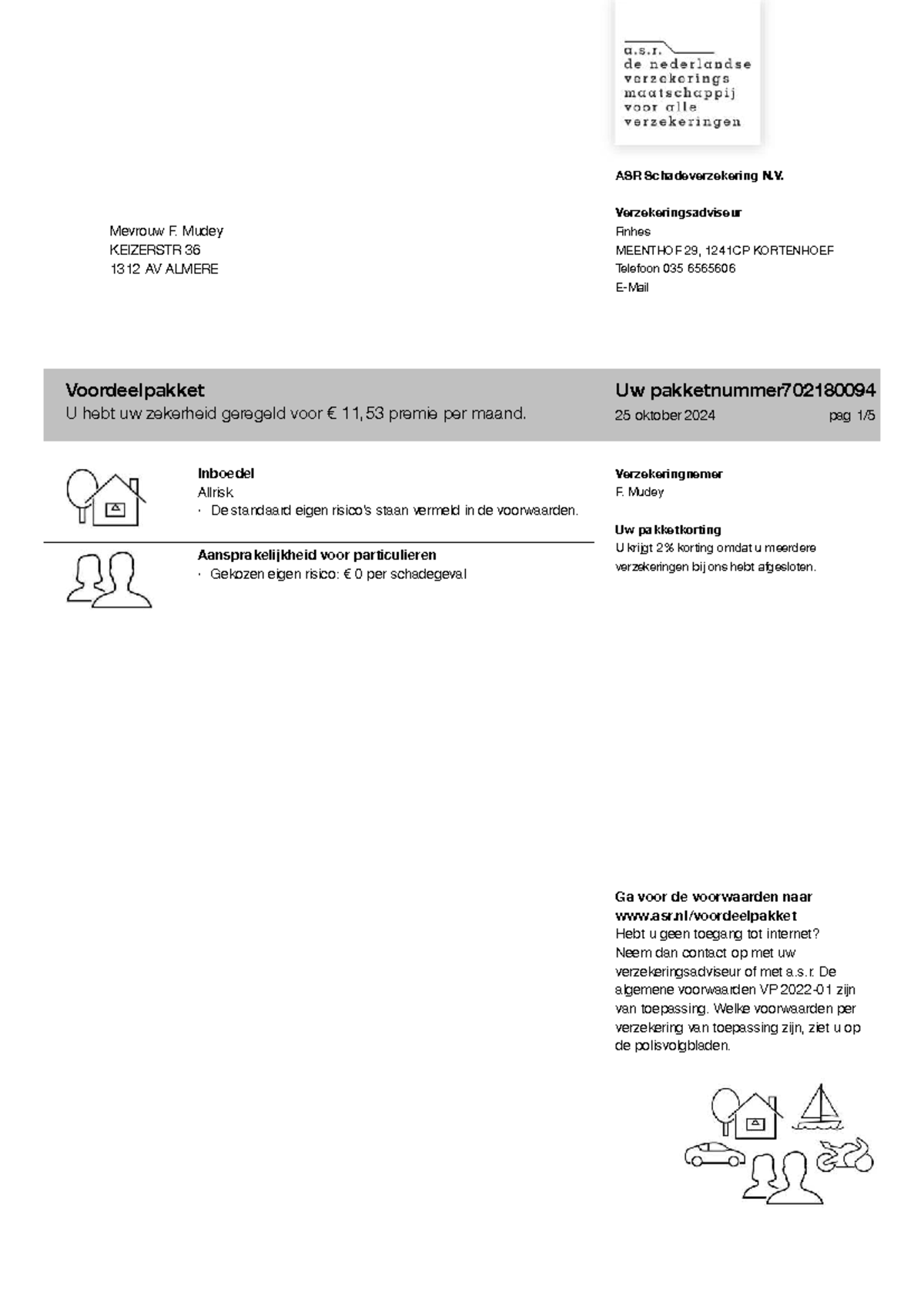 ASR Schadeverzekering Voordeelpakket - Pakketnummer 702180094 - Studeersnel