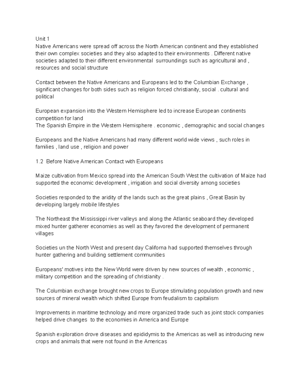 APUSH Unit Review: Early American Societies & Colonial Development ...