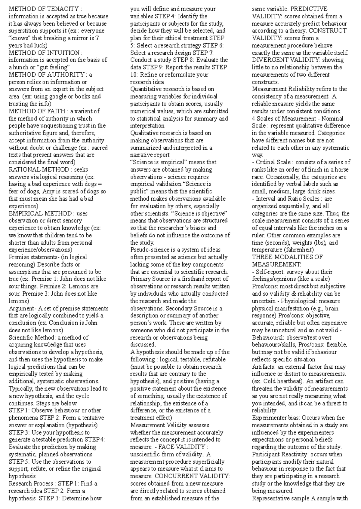 Research Methods Cheat Sheet: Understanding Quantitative Approaches ...