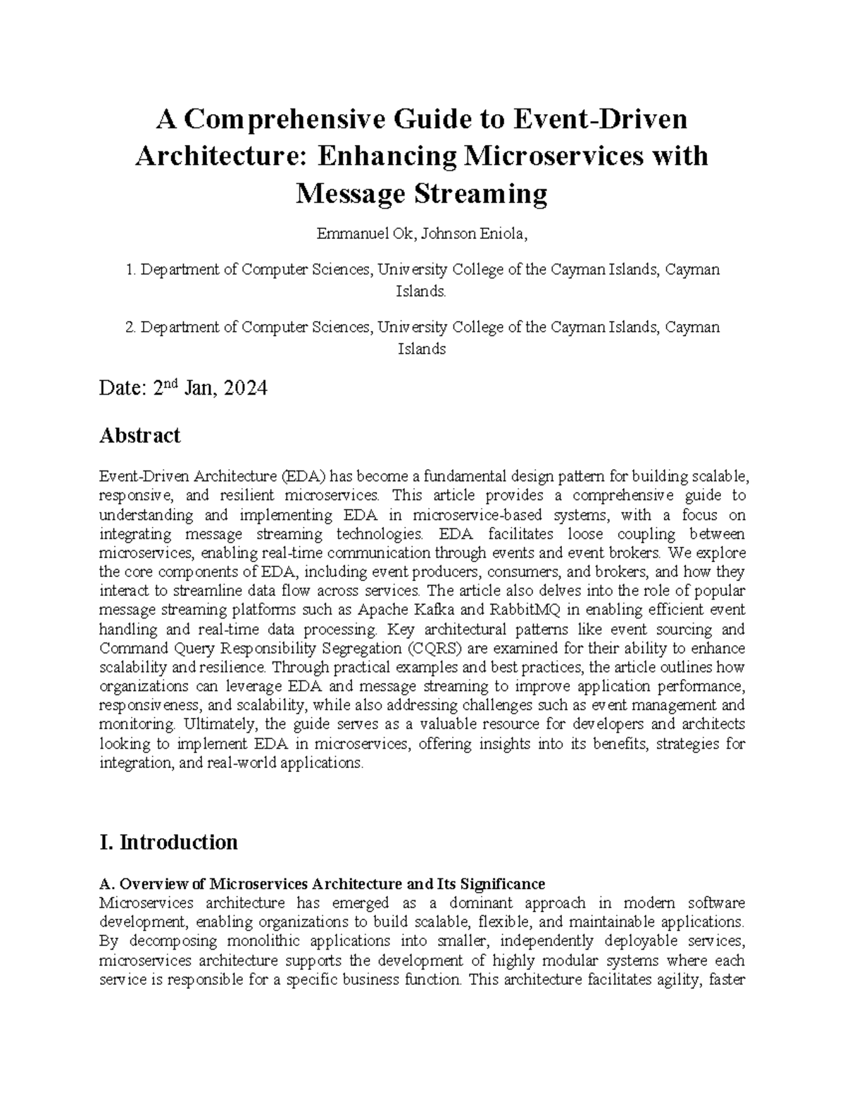 A Comprehensive Guide to EDA & Message Streaming in Microservices - Studocu
