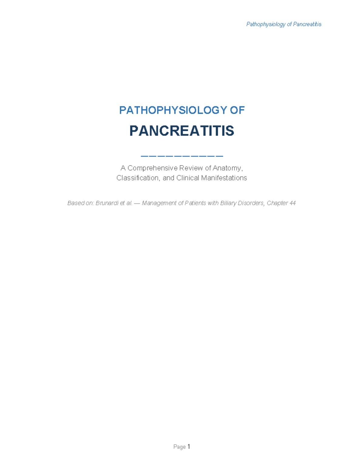 Pathophysiology of Pancreatitis: A Comprehensive Overview (PATHO 101 ...