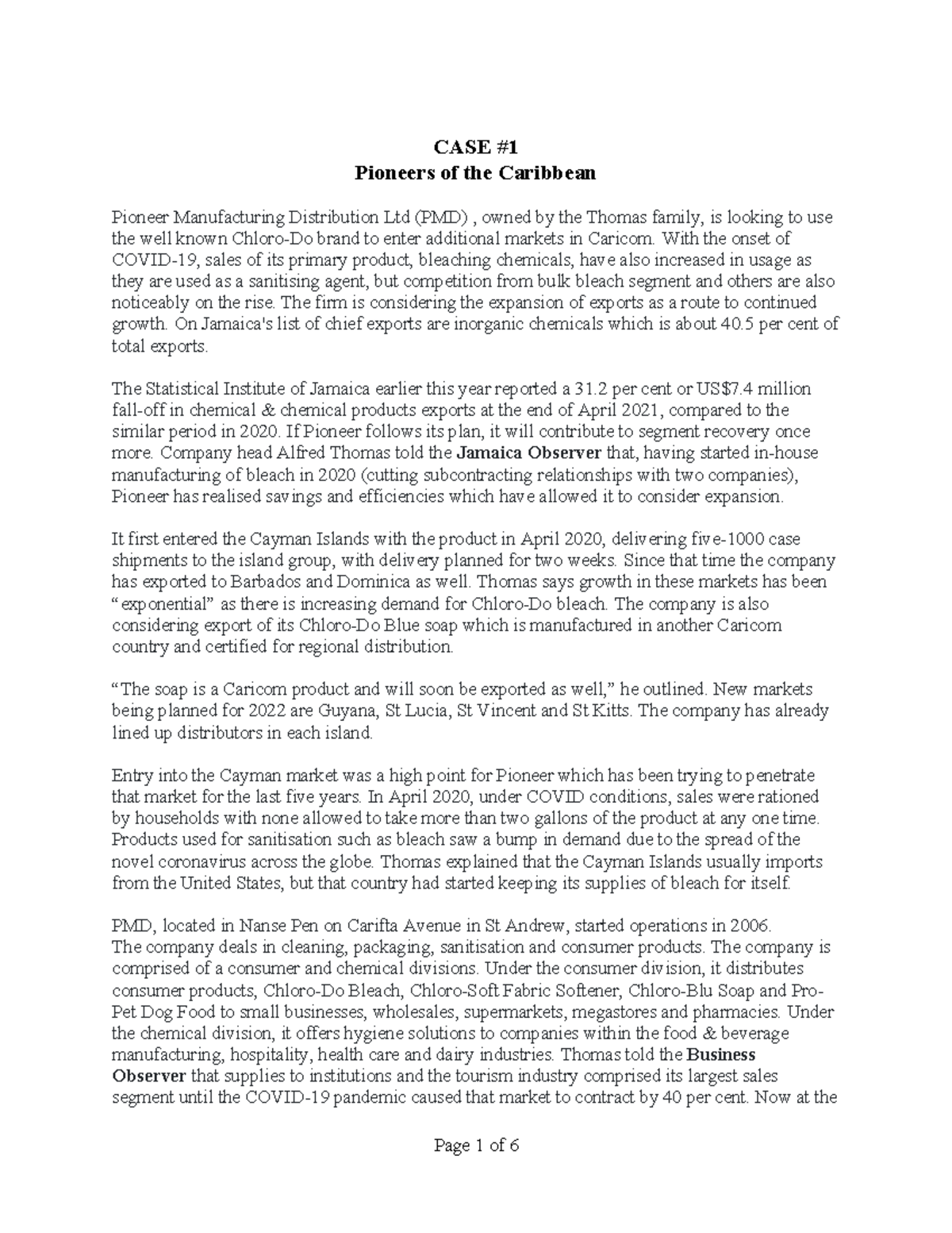 IB Two Cases - Case studies for mandatory group project - CASE Pioneers ...