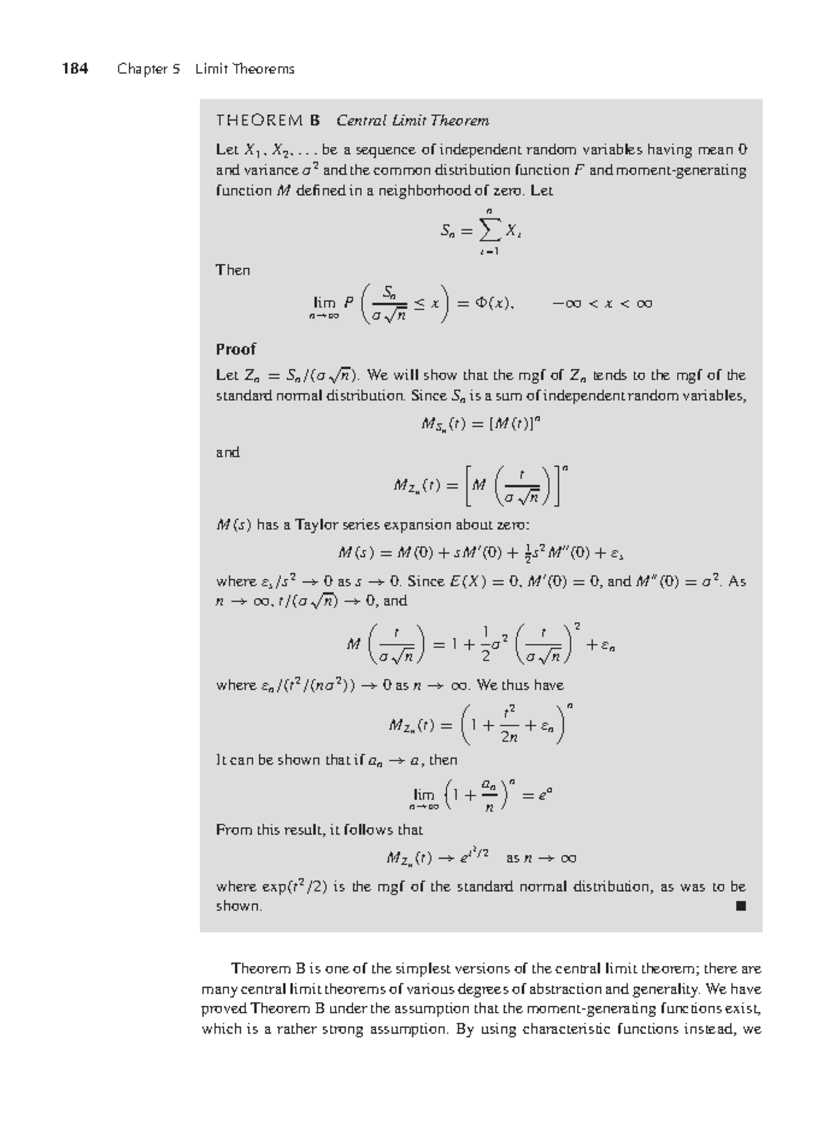 184 Chapter 5 Limit Theorems: Central Limit Theorem Explained - Studocu