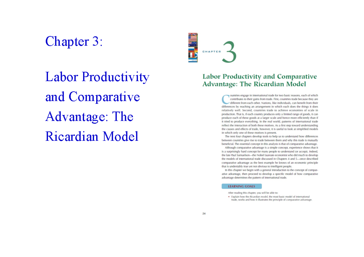 Chapter 3: Labor Productivity & Comparative Advantage in Trade - Studocu