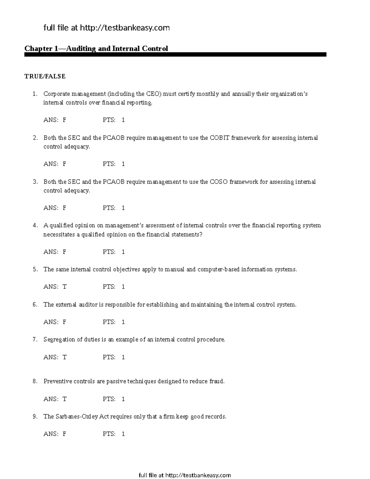Rtf - RTF Practice material - Chapter 1—Auditing and Internal Control ...