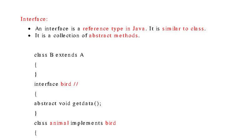 AOOP-Unit3 - Interface Concepts and Implementation in Java - Studocu